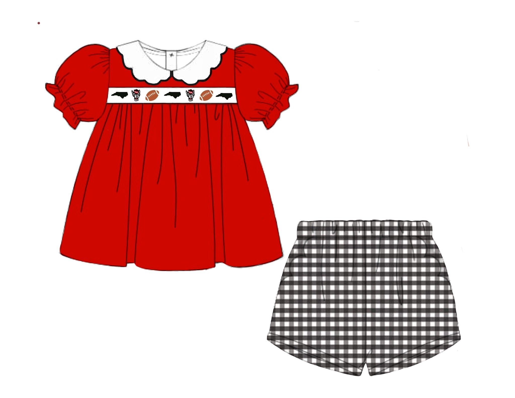 PO75 Black/Red Howl School Ribbon Girl Short Set